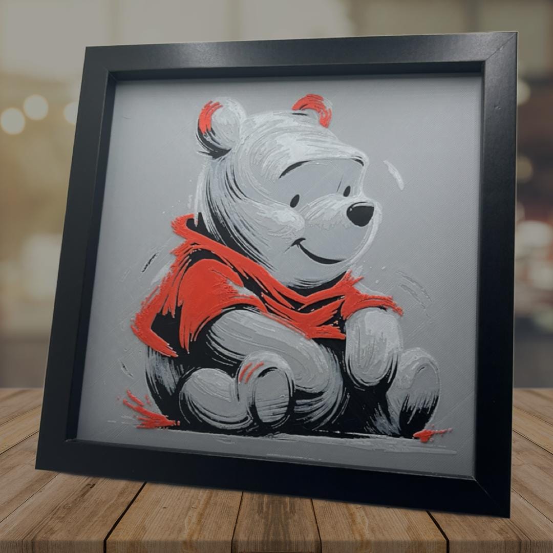 Winnie the Pooh 3D Printed Fan Art – 3D PRINTED WALL ART
