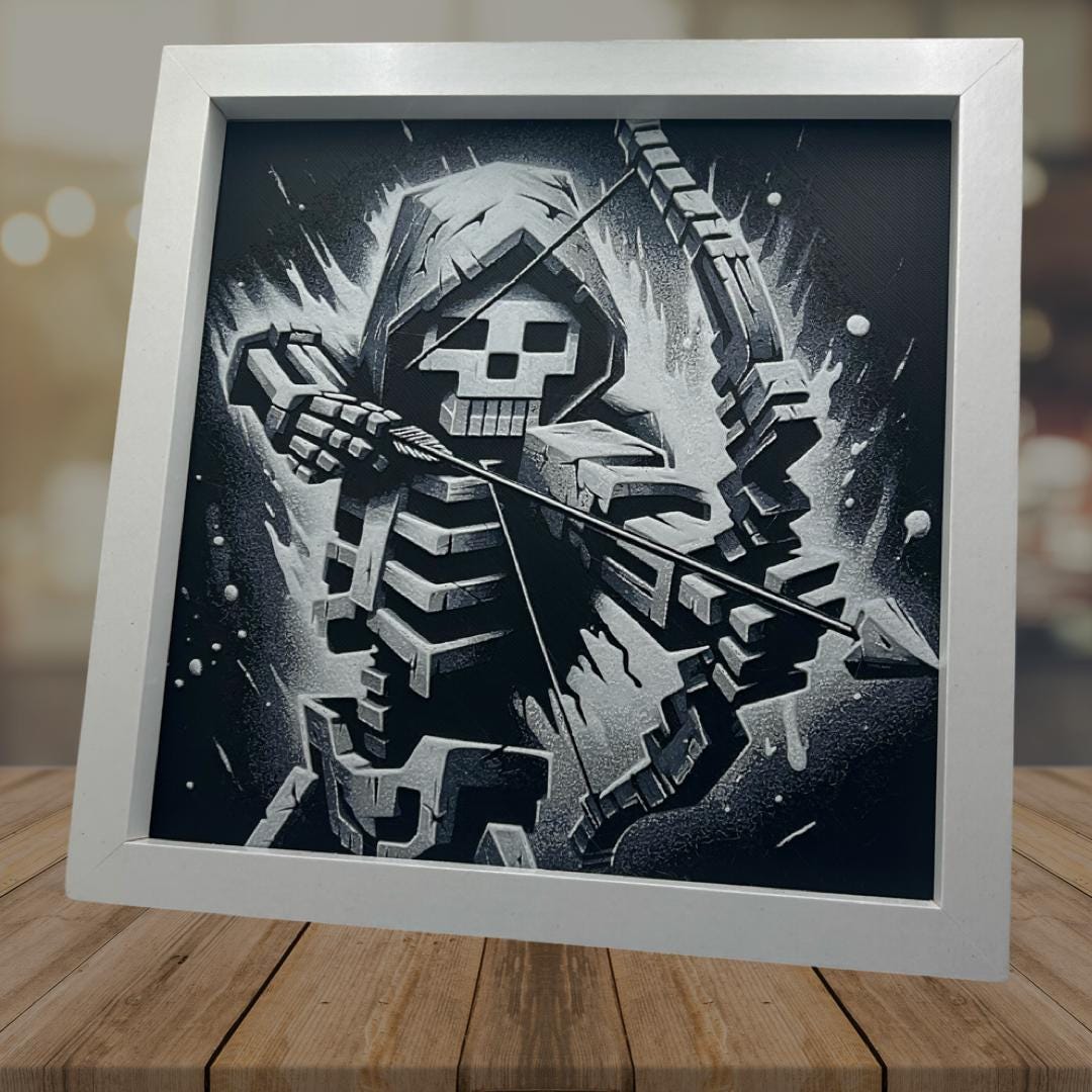 Minecraft Skeleton 3D Printed Fan Art – 3D PRINTED WALL ART