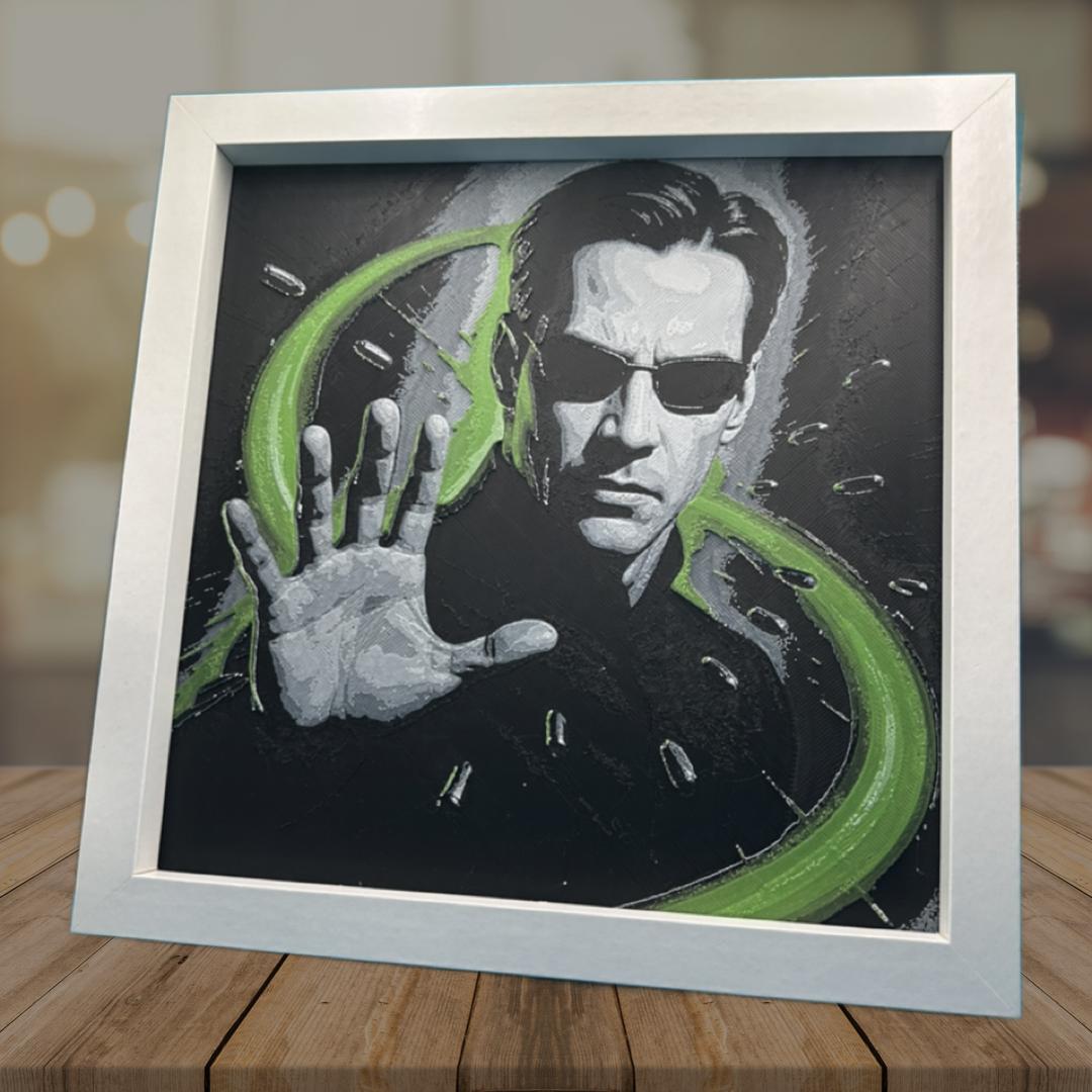 Neo - The Matrix 3D Printed Fan Art – 3D PRINTED WALL ART