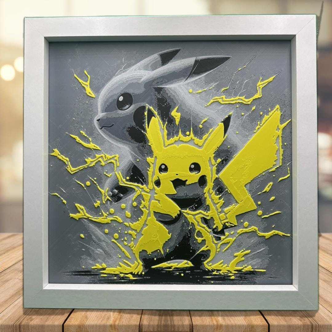 Pikachu - Pokémon 3D Printed Fan Art – 3D PRINTED WALL ART