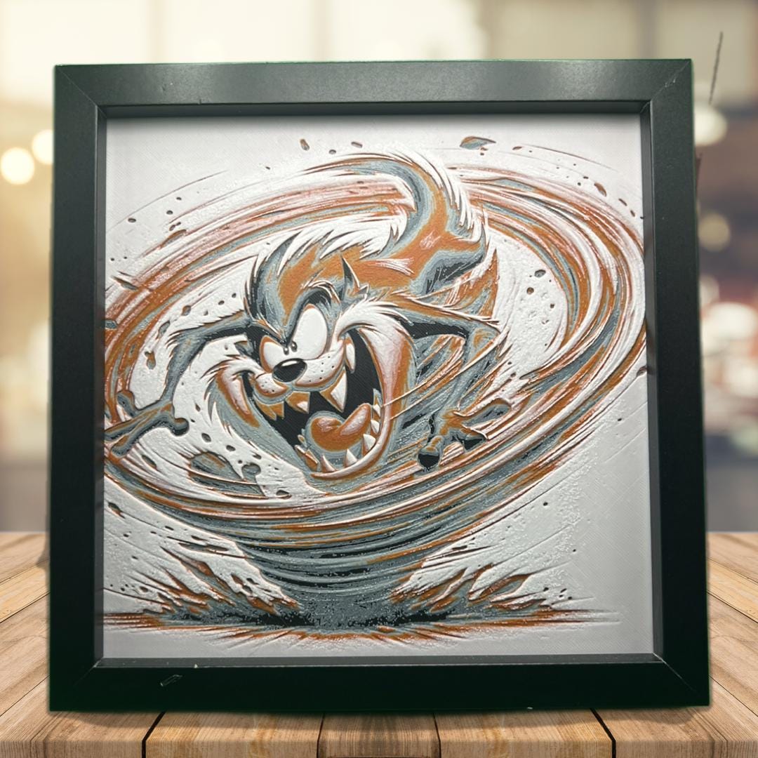 Taz the Tasmanian Devil 3D Printed Fan Art – 3D PRINTED WALL ART